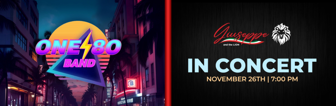 Buy tickets – One80 Band SWFL Live – Giuseppe and the Lion
