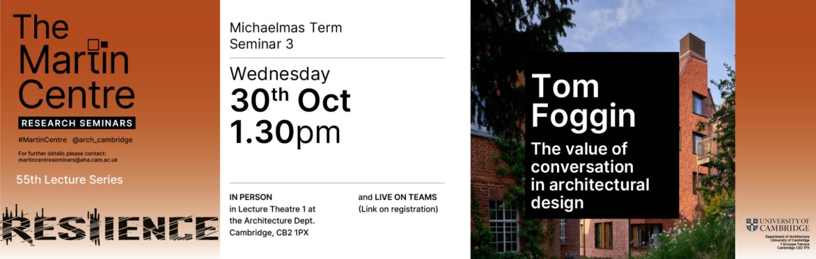Select tickets – The Martin Centre Research Seminar - Tom Foggin ...