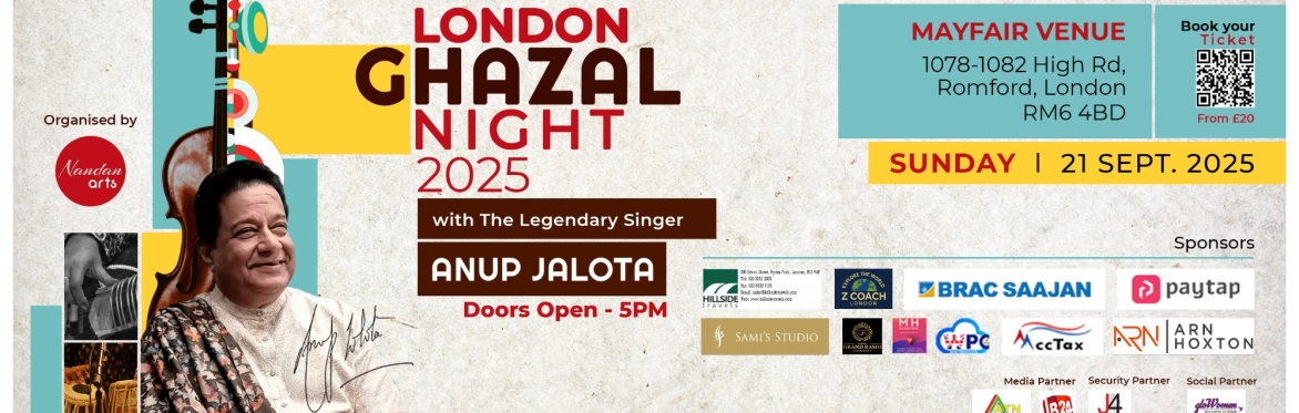 Buy tickets – London Ghazal Night with Anup Jalota – Mayfair Venue