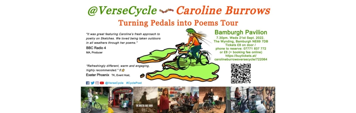 Buy tickets – Cycle Poet: Caroline Burrows: Live 'Bamburgh Pavilion ...