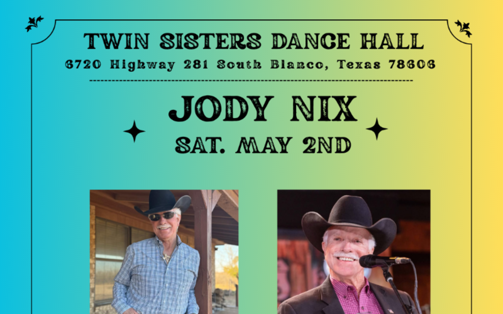Buy tickets – Jody Nix – Twin Sisters Dance Hall