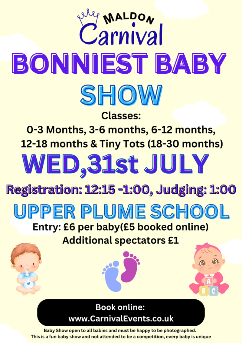 Buy tickets – Maldon Carnival Bonniest Baby – Upper Plume School