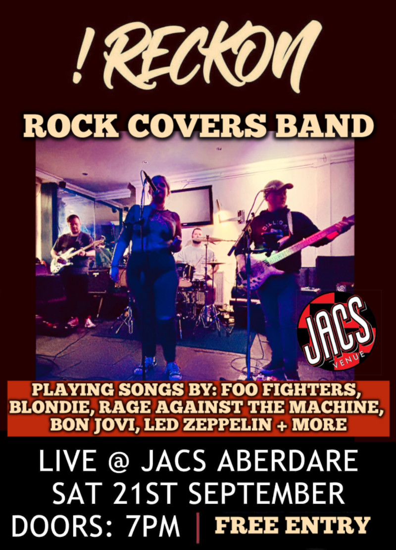 Select tickets – FREE ENTRY: I Reckon (Rock Covers Band) – JACS ABERDARE