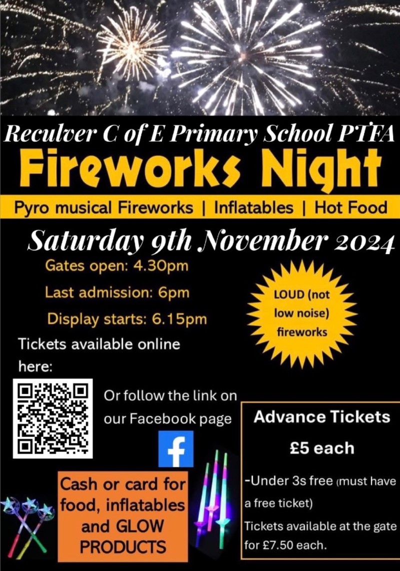 Select tickets – Firework Night – Reculver CE Primary School