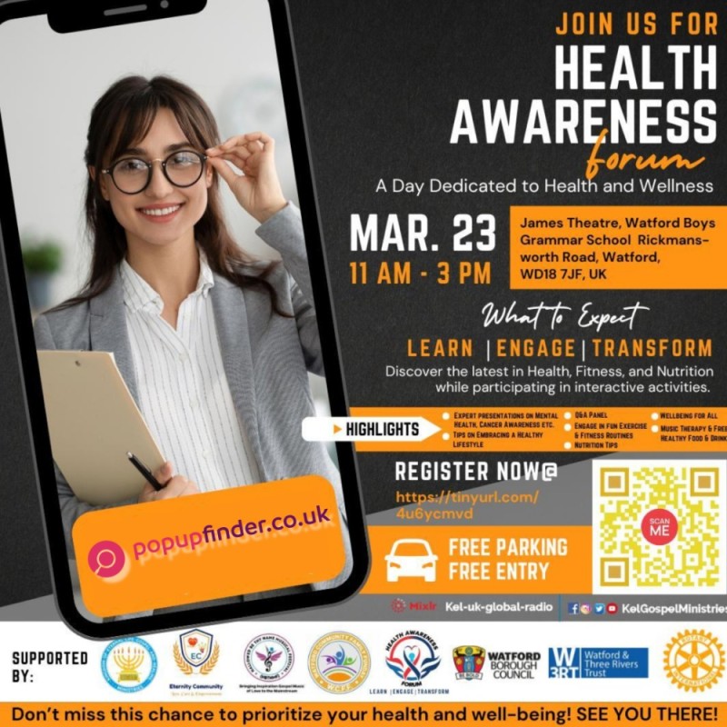 BOOK A STALL NOW! – Health Awareness Forum – James Theatre, Watford ...