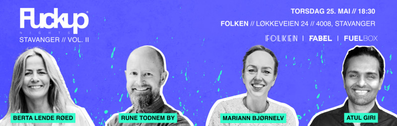 Buy tickets – Fuckup Nights Stavanger // Volume 2 // FOLKEN – Folken