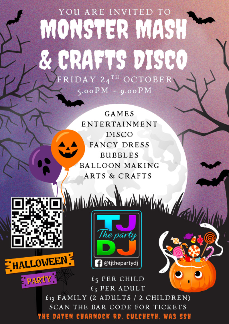 Buy tickets – Monster Mash & Crafts Disco – The Daten