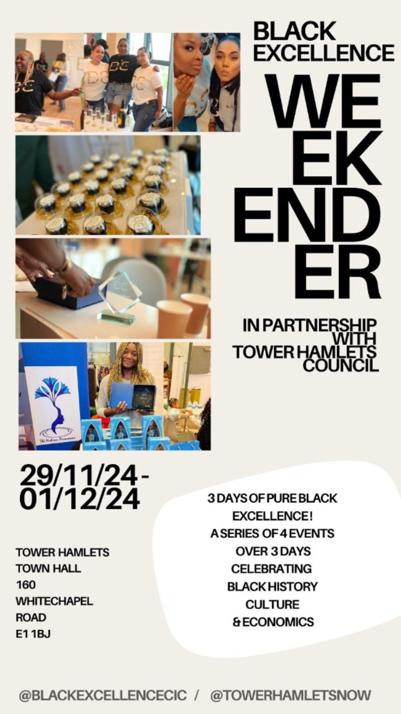 BOOK A STALL NOW! – The Black Excellence Weekender – Tower Hamlets Town ...