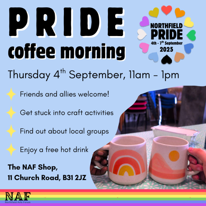 Select tickets – Northfield Pride: Coffee Morning – NAF Shop