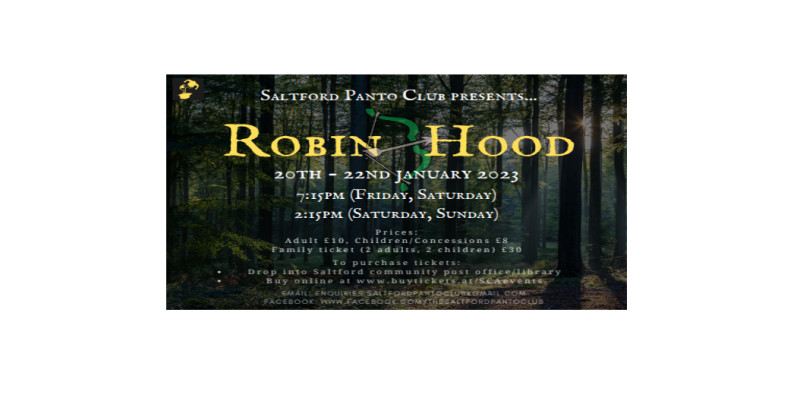 Buy Tickets – Robin Hood - Saltford Panto Club – Saltford Hall