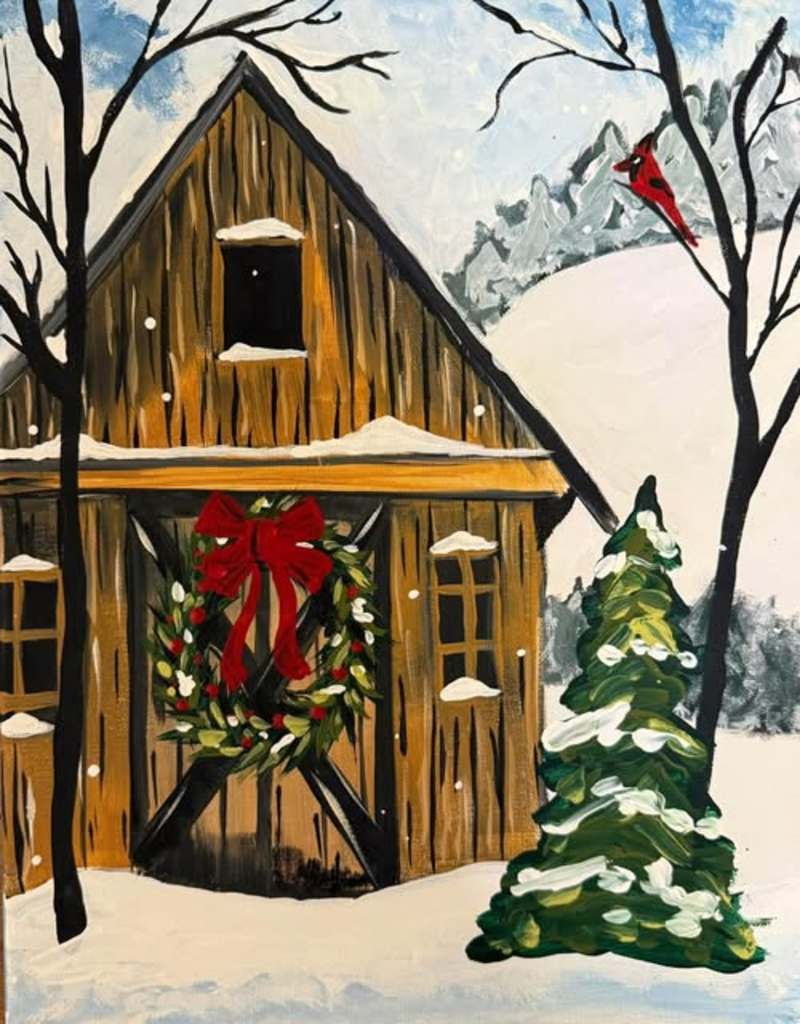 Buy tickets – Winter Cardinal Barn Paint Party – Uncork & Create