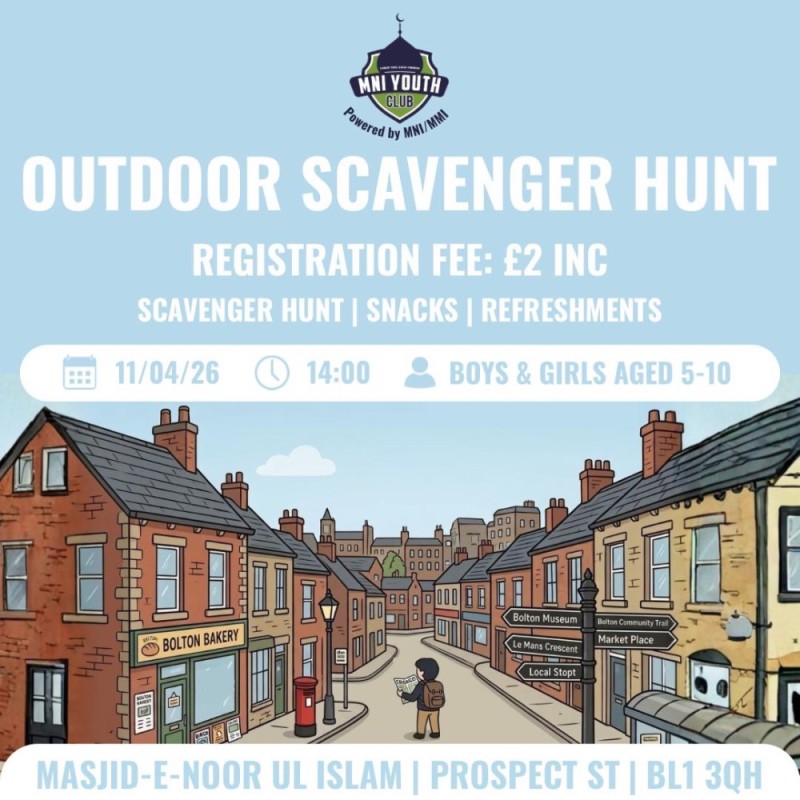 Buy tickets – Outdoor Scavenger Hunt – Masjid-e-Noor ul Islam, BL13QH