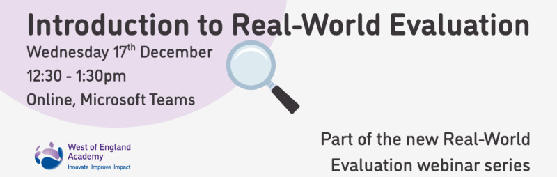 Secure your place now! – Introduction to Real-World Evaluation ...