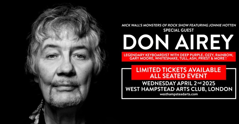 BUY TICKETS – DON AIREY in conversation with Mick Wall, Jon Hotten ...