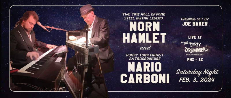 Buy Tickets/Reserve Table – NORM HAMLET & MARIO CARBONI – The Dirty Drummer