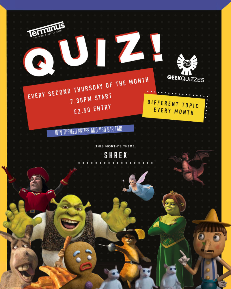 Buy tickets – Shrek Quiz Event – Terminus Tap Room and Bottle Shop