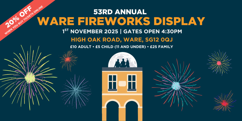 Select tickets – The 53rd Ware Fireworks Display - Organised by Isabel ...