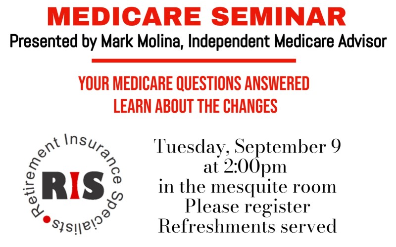 Register here – Medicare Seminar – Mesquite Room
