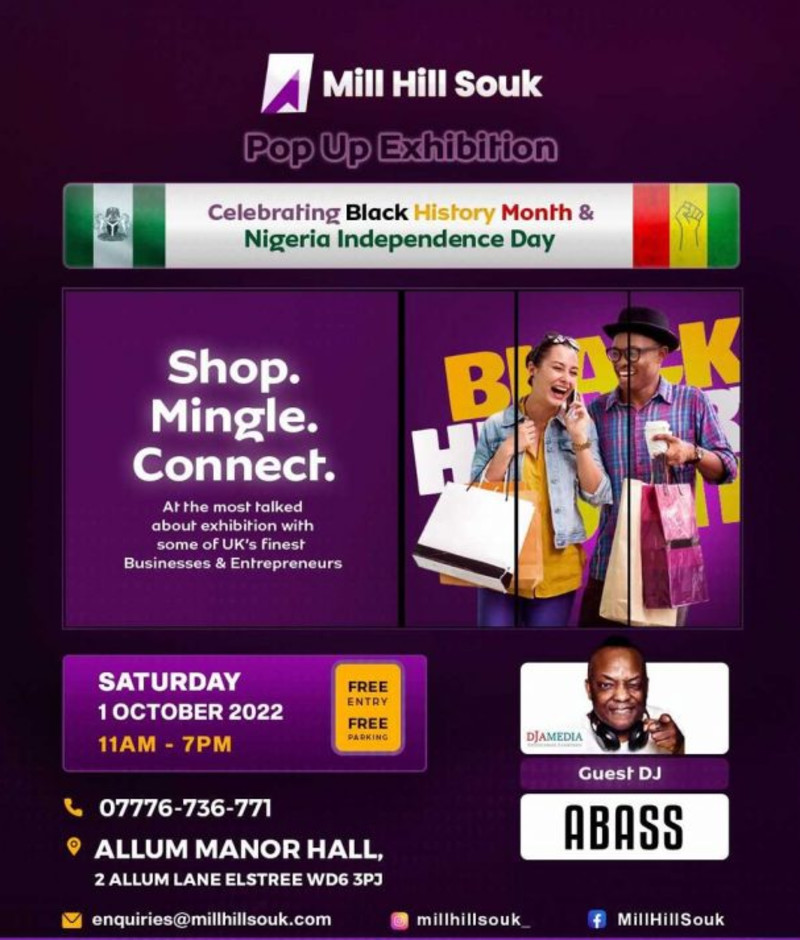 Select tickets – MillHill Souk - Black History Month – Allum Manor Hall