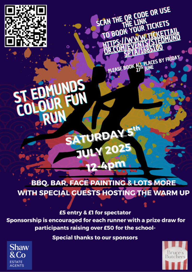 Colour Run Pack – St Edmund's Colour Fun Run – St Edmunds School