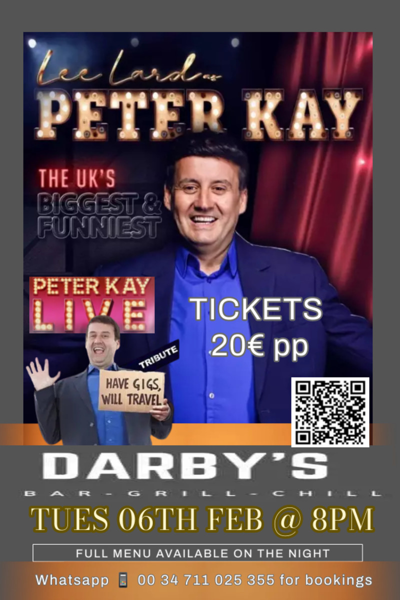 Buy tickets – Lee Lard as Peter Kay Tribute at Darbys Bar and Grill ...